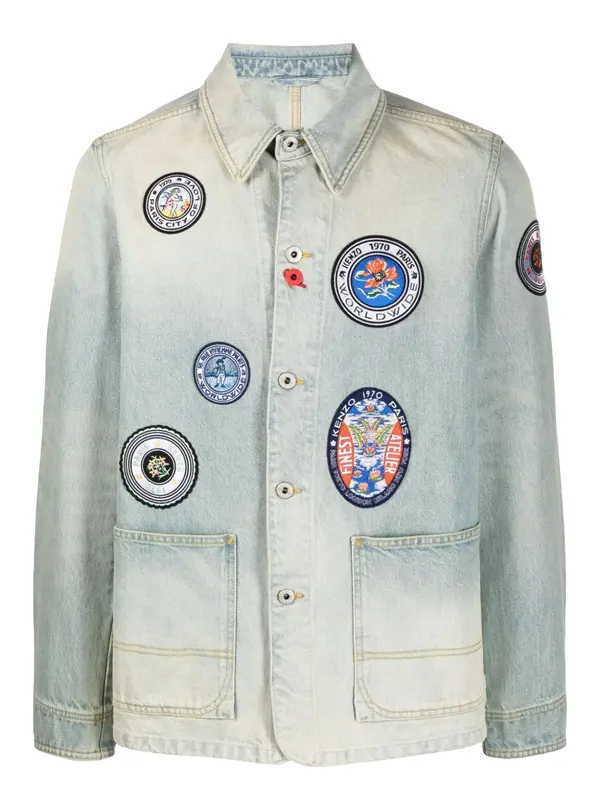 Kenzo Travel Badge Denim Jacket - Blue