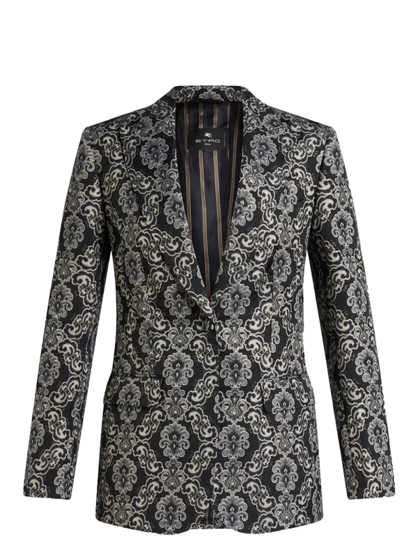 Etro Graphic-jacquard Blazer - Black