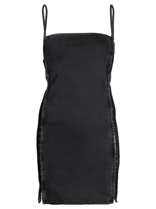 Y/project Hook-and-eye Denim Minidress - Black