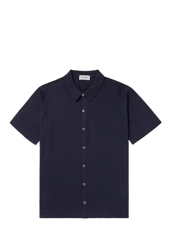John Smedley Folke Sea Island Cotton Shirt - Blue