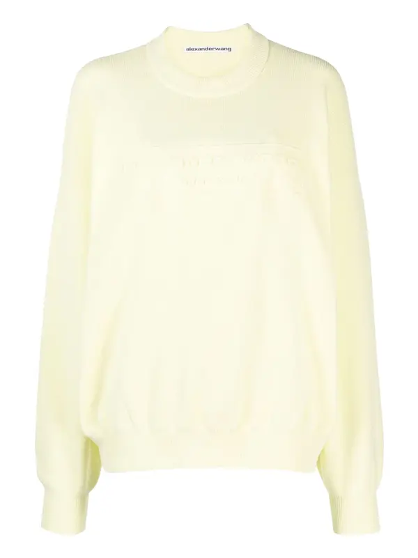 Alexander Wang Logo-embroidered Ribbed Sweater - Yellow