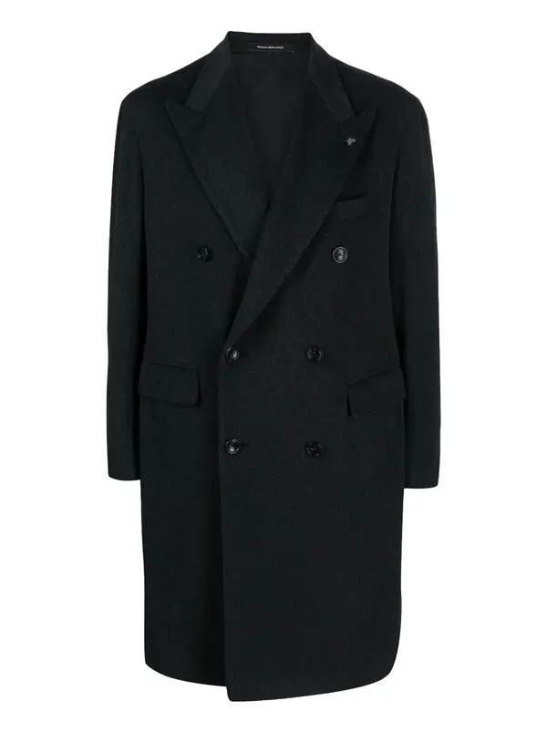 Tagliatore Peak-lapels Double-breasted Coat - Black