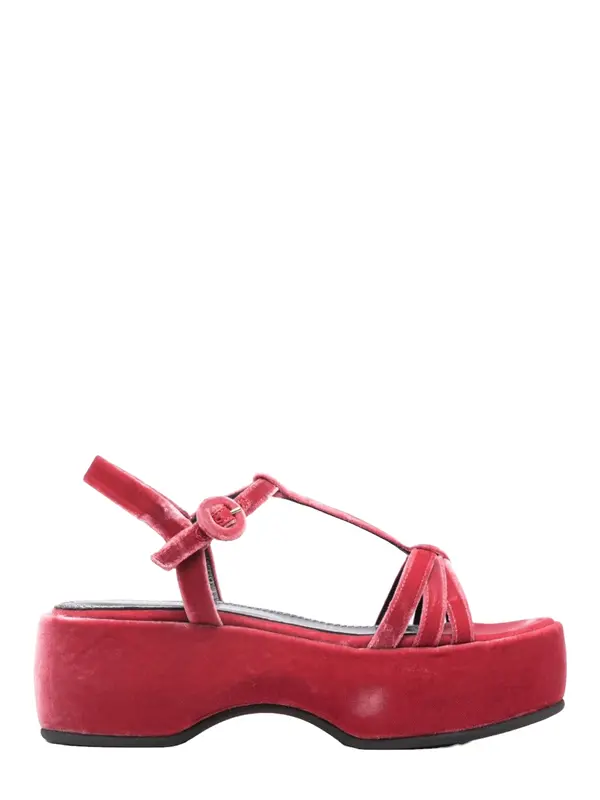 NICOLE SALDANA Lily 60mm Velvet Sandals - Pink