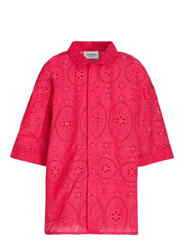 Charo Ruiz Ibiza Isma Broderie Anglaise Shirt - Fuchsia
