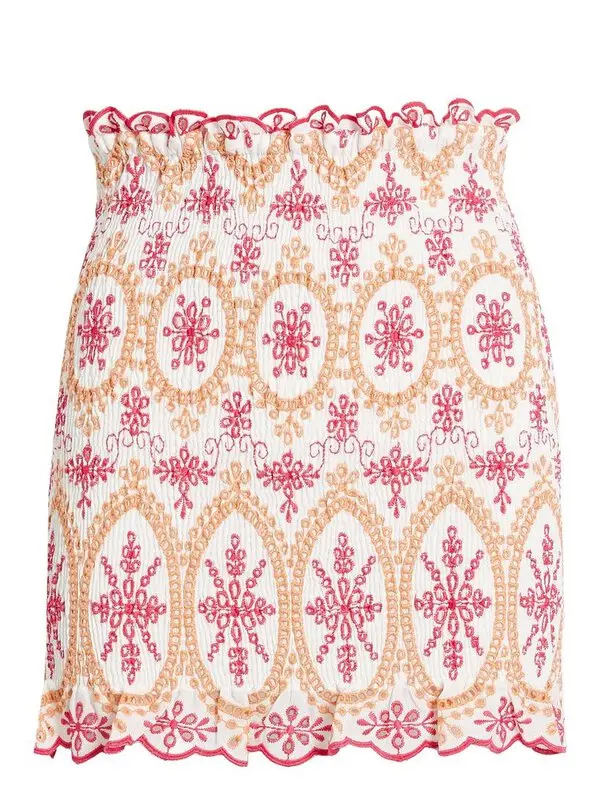 Charo Ruiz Ibiza Paola Broderie Anglaise Mini Skirt - Fuchsia