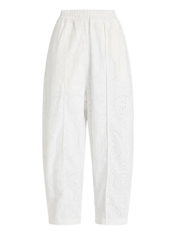 Charo Ruiz Ibiza Iya Broderie Anglaise Wide-leg Pants - White