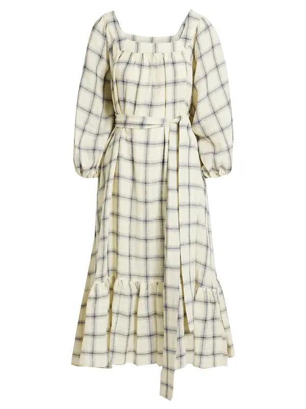 Lisa Marie Fernandez Laure Linen-blend Gauze Midi Dress - Pastel Yellow