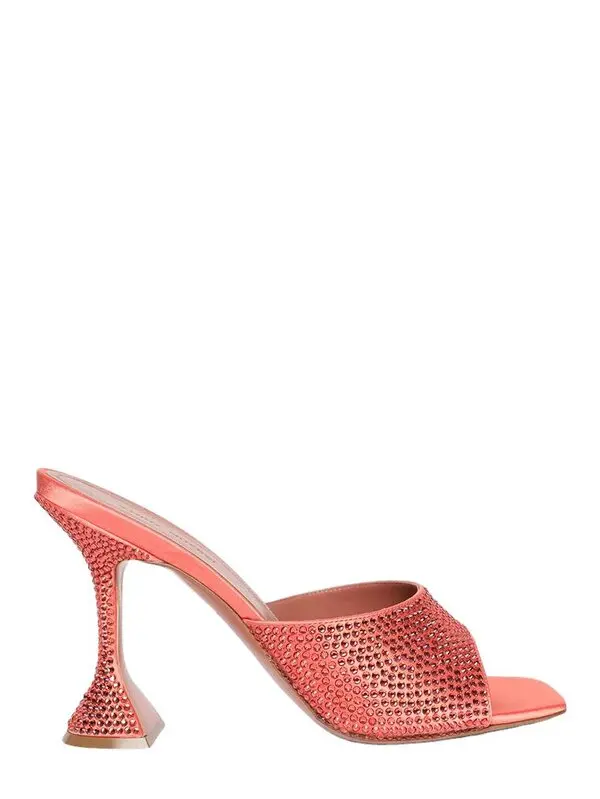 Amina Muaddi Lupita Crystal Slipper - Apricot