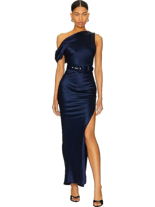 NICHOLAS Eartha Off-the-shoulder Gown - Dark Ink
