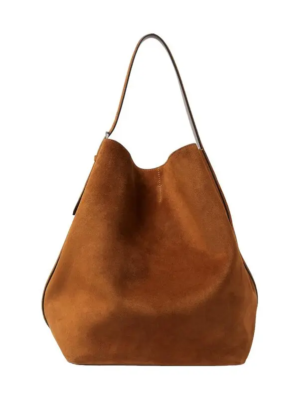 TOTEME Belted Suede Tote - Brown