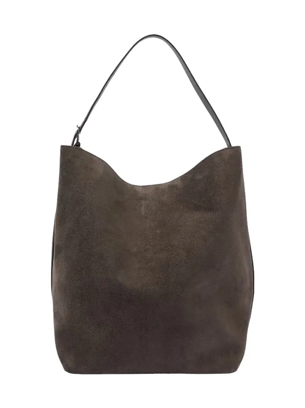 TOTEME Belted Suede Tote Bag - Grey