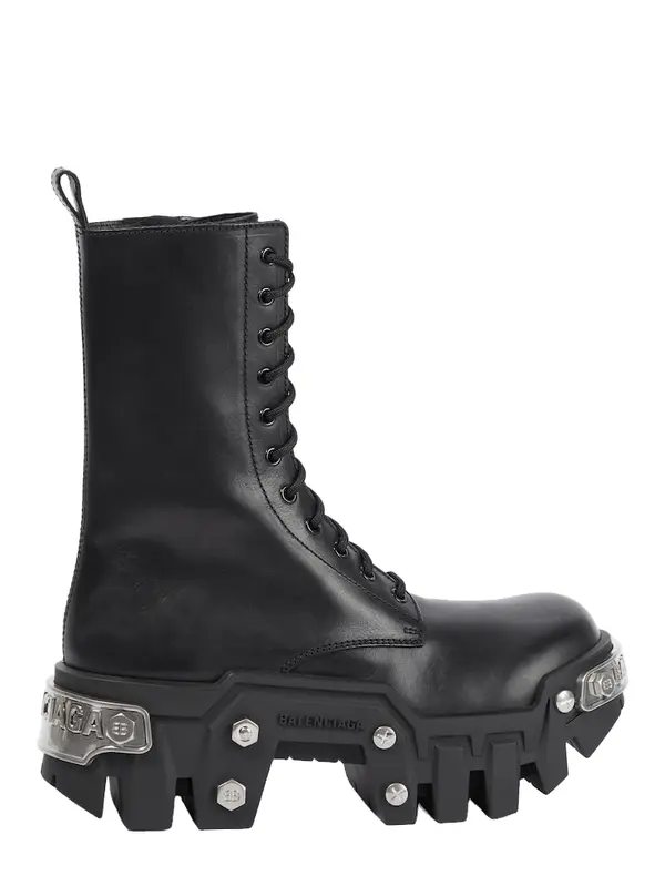 Balenciaga Bulldozer Leather Boots - Black
