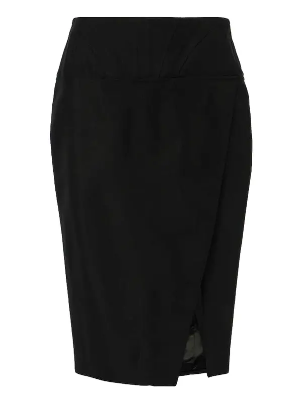 MUGLER High-rise Pencil Skirt - Black
