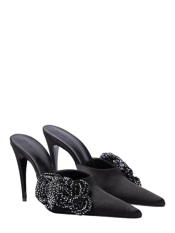 Magda Butrym Satin Mules - Black