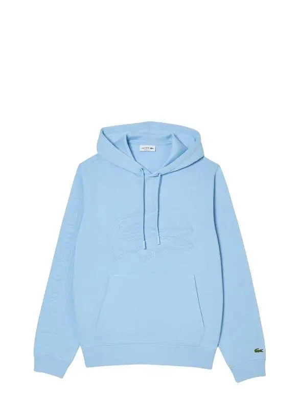 Lacoste Relaxed-fit Logo Patch Hoodie - Blue Panorama