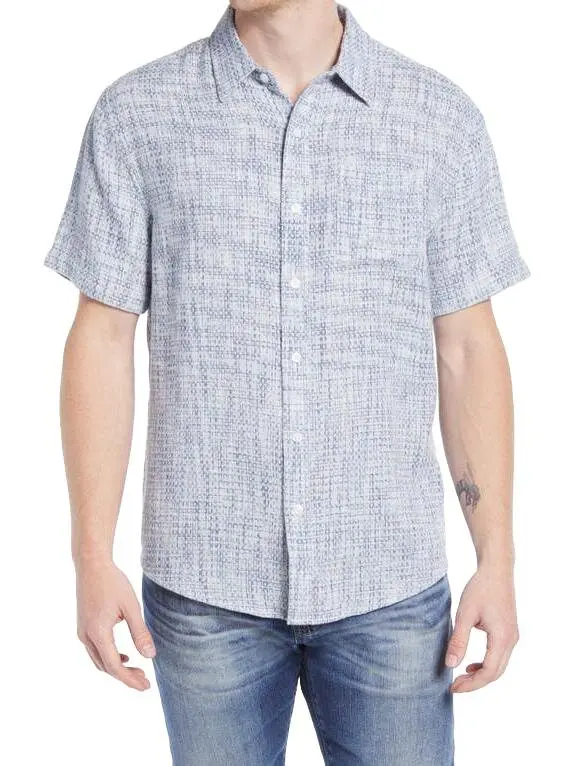 THE NORMAL BRAND Freshwater Short Sleeve Button-up Shirt - Blue Multi