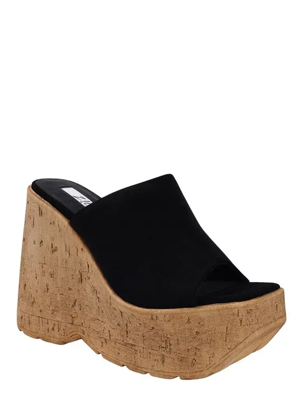 ZIGI Zhamira Platform Wedge Sandal - Blk Suede