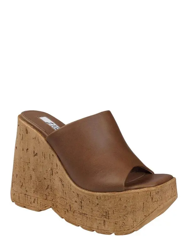 ZIGI Zhamira Platform Wedge Sandal - Tan Leather