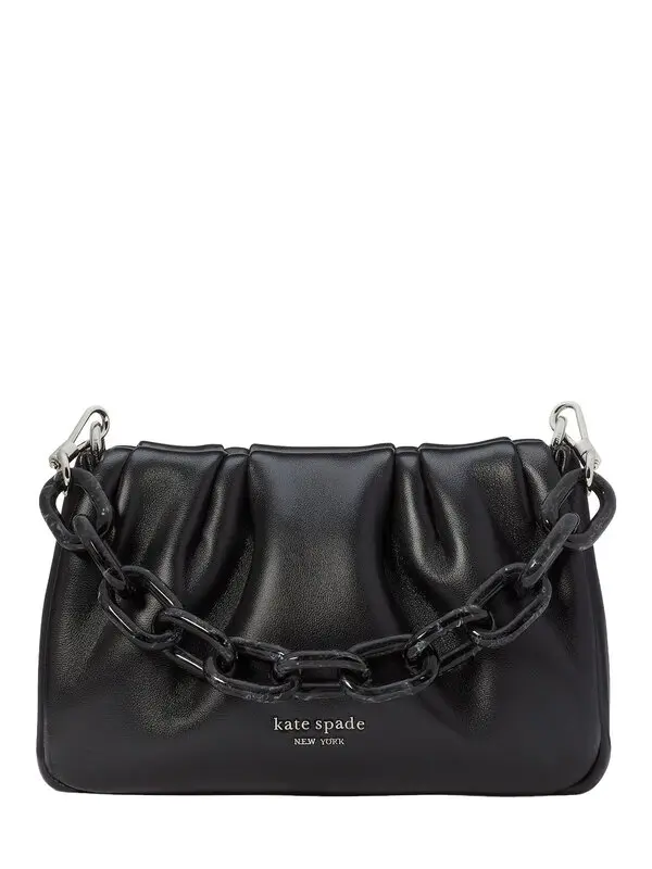 Kate Spade New York Smooth Leather Crossbody With Chain Handle - Black