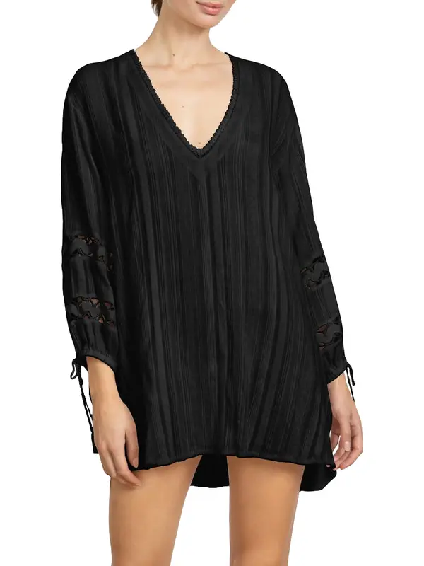 Robin Piccone Jo Long Sleeve Tunic - Black