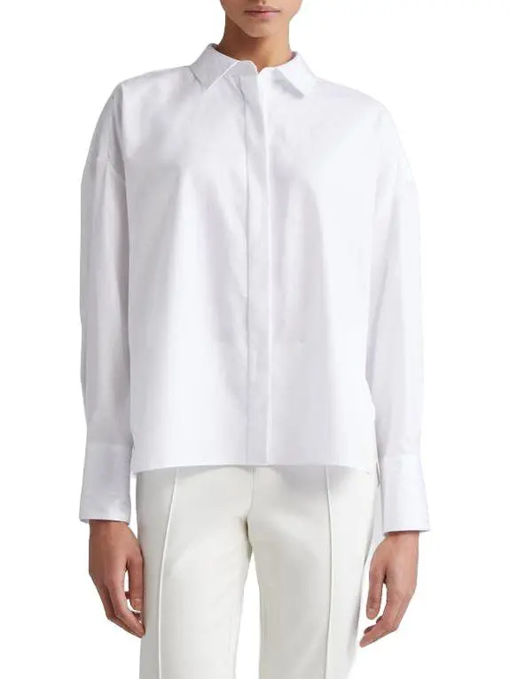 Partow Theo Jacquard Stripe Cotton Button-up Shirt - White