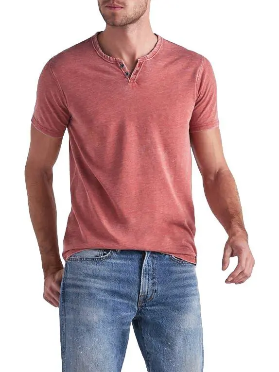 Lucky Brand Button Notch Neck T-shirt - Cowhide