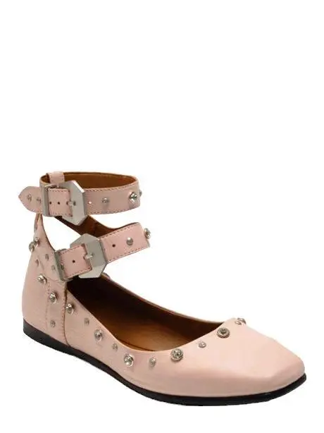 Free People Mystic Diamante Flat - Frost Pink Leather