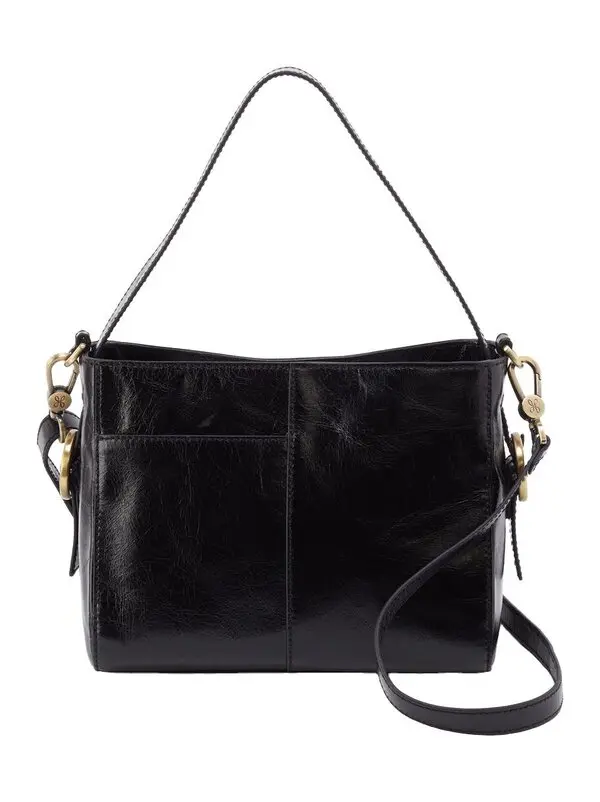 Hobo Small Leather Crossbody Bag - Black