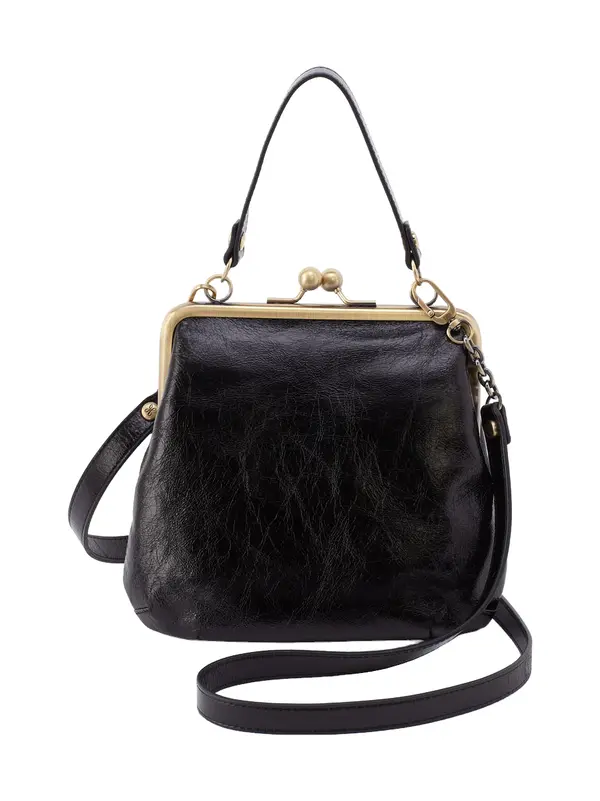 Hobo Alba Leather Frame Crossbody Bag - Black