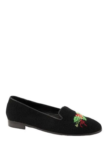 BYPAIGE Needlepoint Holly Flat - Black