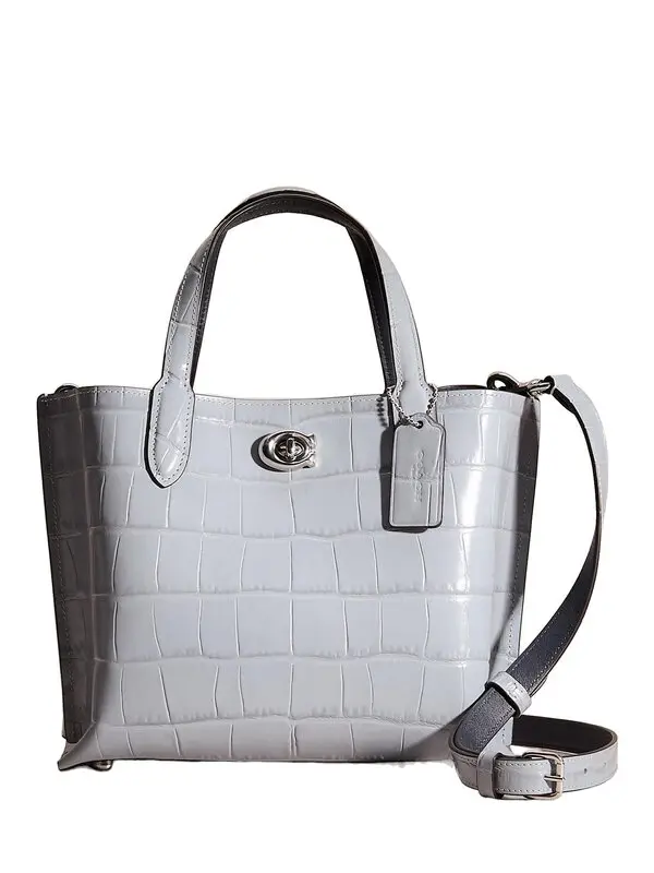 COACH Willow Tote 24 - Silver/grey Blue Multi