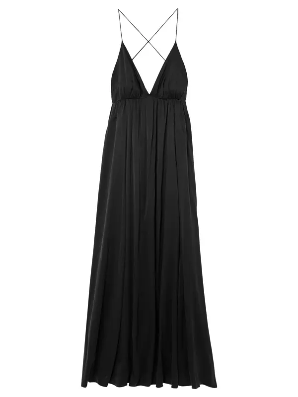 Zimmermann Open-back Gathered Maxi Dress - Black