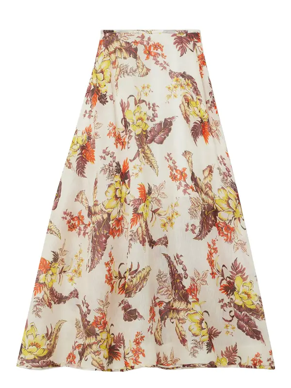 Zimmermann Matchmaker Floral-print Maxi Skirt - Ivory