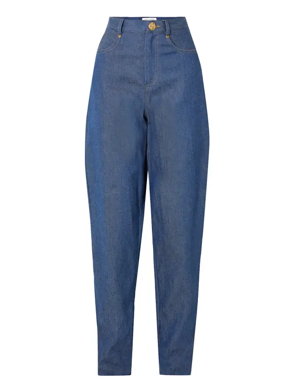 Zimmermann Matchmaker High-rise Tapered Jeans - Blue