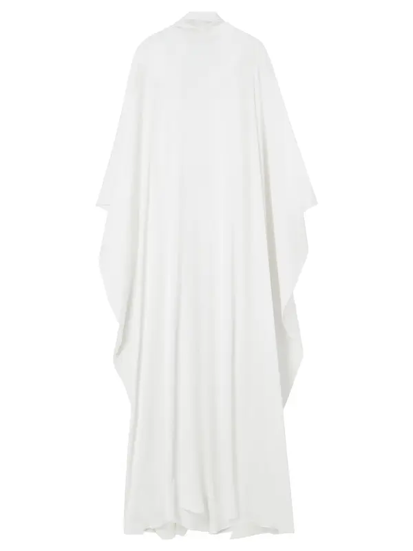 ABADIA Crinkled-voile Maxi Dress - Off-white