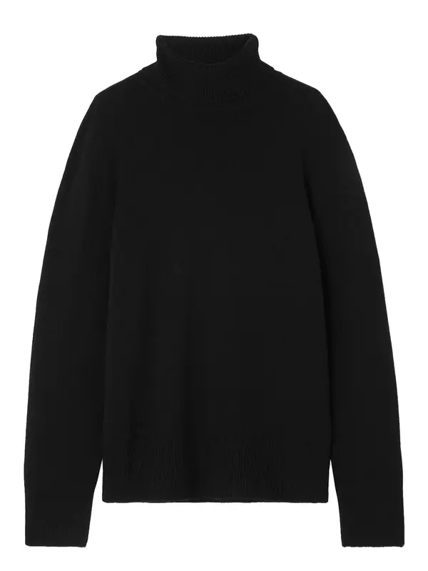 THE ROW Stepny Oversized Wool And Cashmere-blend Turtleneck Sweater - Black