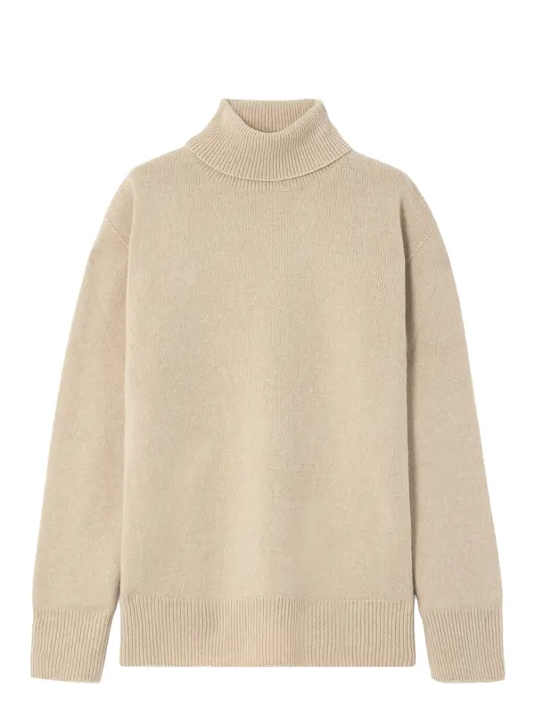 THE ROW Stepny Oversized Wool And Cashmere-blend Turtleneck Sweater - Neutrals