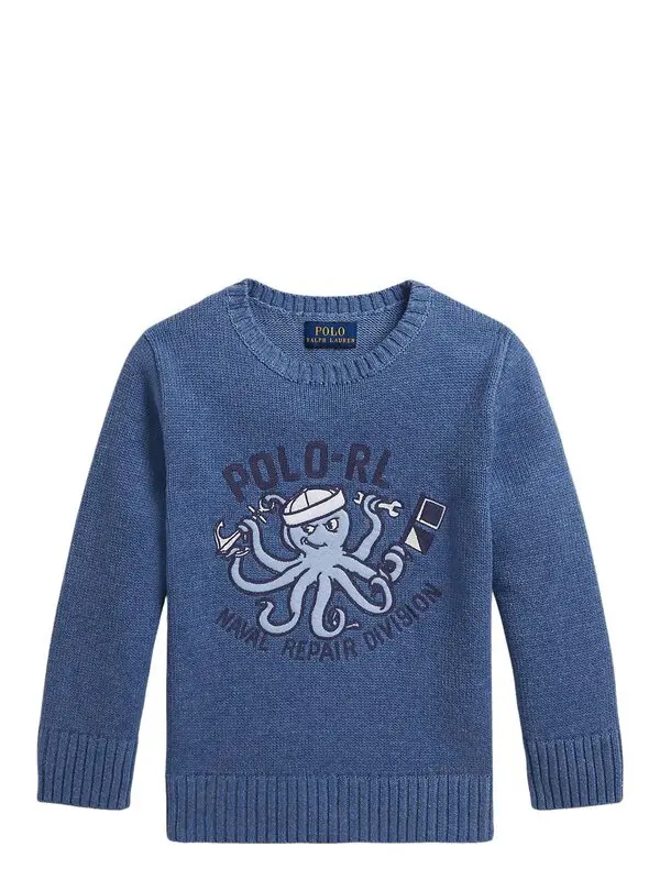 Ralph Lauren Cotton Graphic Sweater - Blue Multi