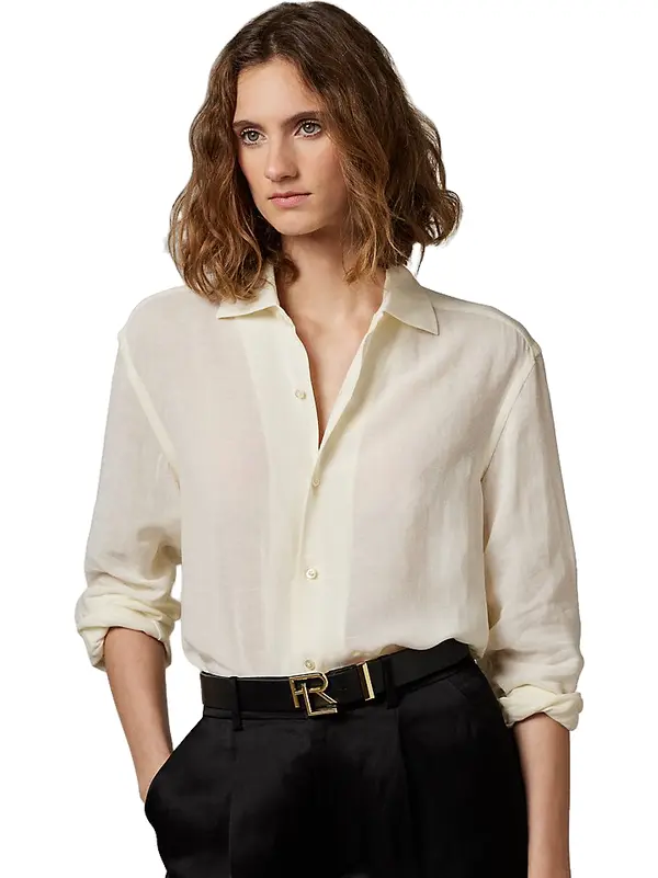 Ralph Lauren Capri Relaxed Fit Linen Voile Shirt - Lux Cream