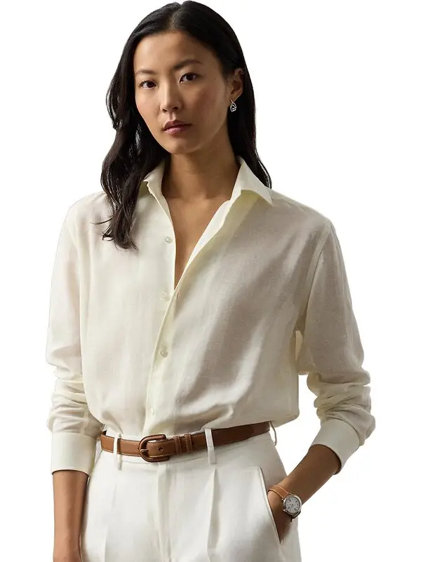 Ralph Lauren Capri Relaxed Fit Linen Voile Shirt - Lux Cream