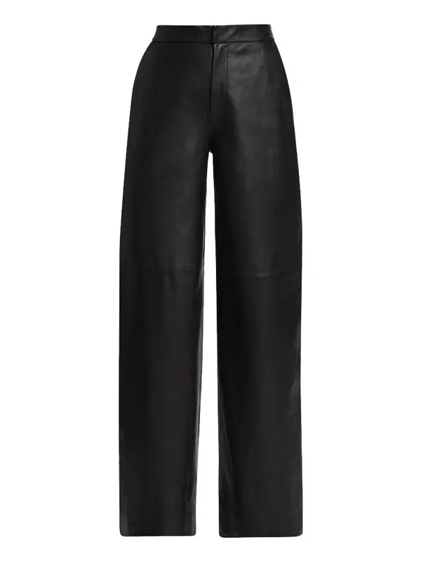 L'Agence Livvy Leather Straight-leg Pants - Black