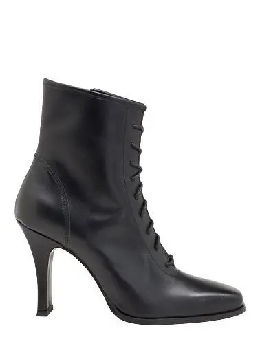 8 BY YOOX Leather Square-toe Ankle Boots - Black