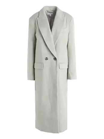 Topshop Brushed-felt Single-breasted Coat - Grey