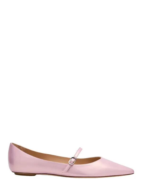 STUART WEITZMAN Emilia Metallic Ballerina Flats - Pink Marshmallow