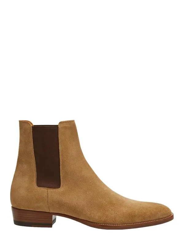 Saint Laurent Eddie Suede Chelsea Boot - Light Brown