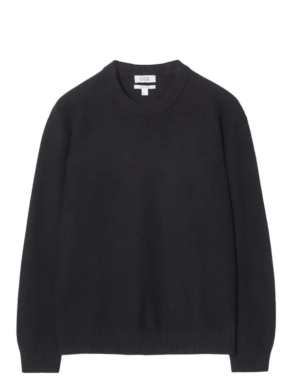 Cos Boiled-wool Crew-neck Sweater - Black