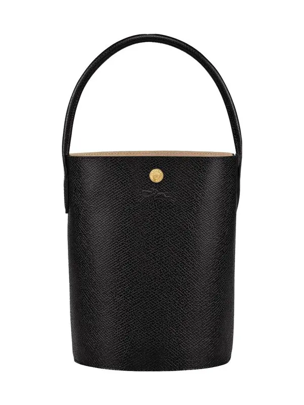 Longchamp Pure Leather Bucket Bag - Black