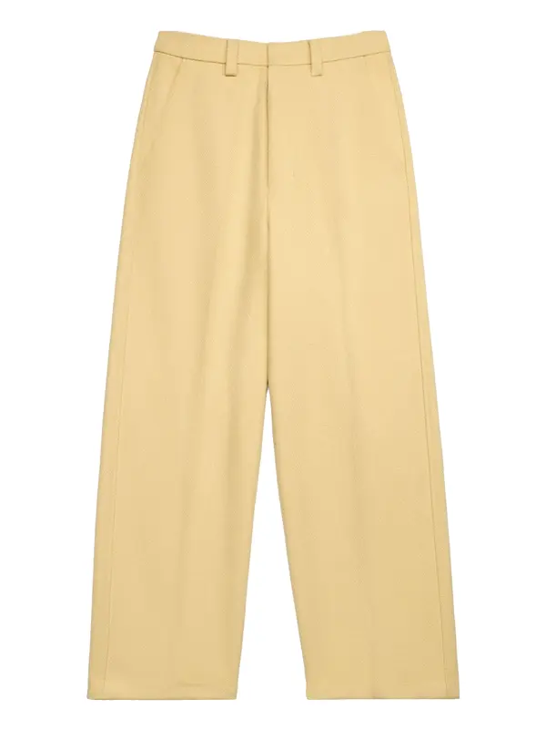 Ami Tailored Wide-leg Trousers - Yellow