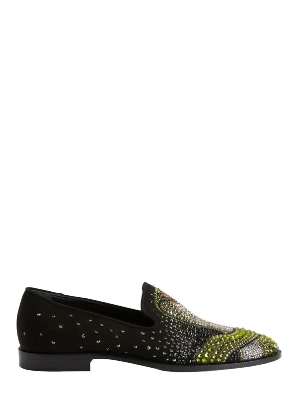 GIUSEPPE ZANOTTI Python Crystal-embellished Loafers - Black