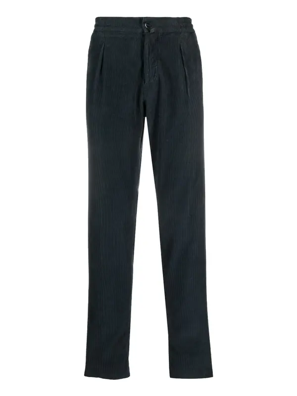 Kiton Corduroy Slim-cut Trousers - Blue